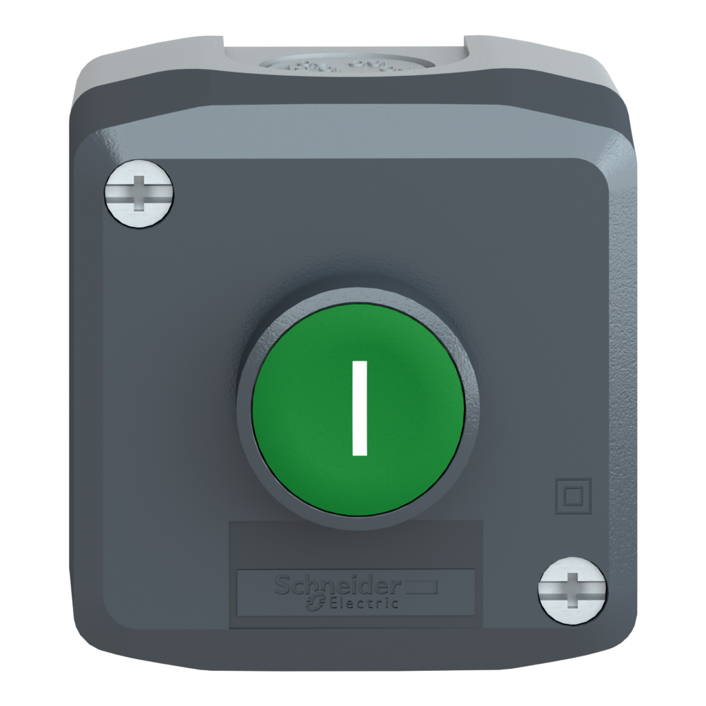 Ref. XALD102 ESTACION SCH DE MANDO UN PUSADOR RASANTE VERDE NA ...