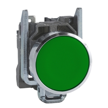 Ref. XB4BA31 PULSADOR SCH 22MM RASANTE VERDE MARCHA 1NA CUERPO METALICO ...